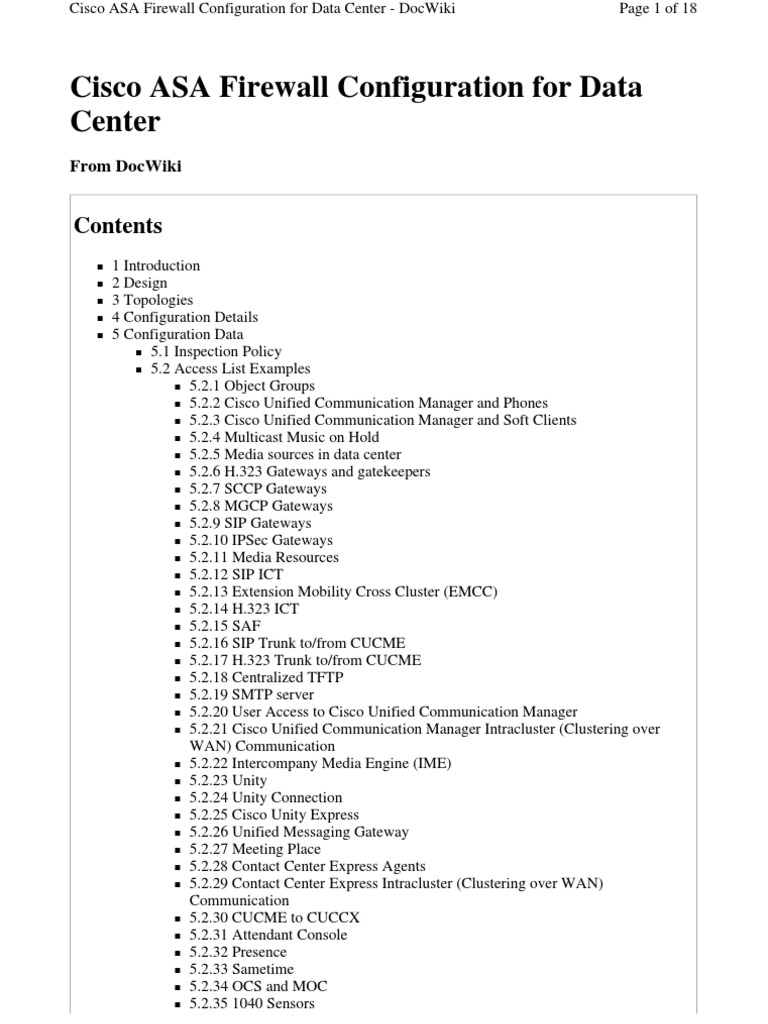 Cisco ASA Firewall Configuration | PDF | Server (Computing) | Computer ...