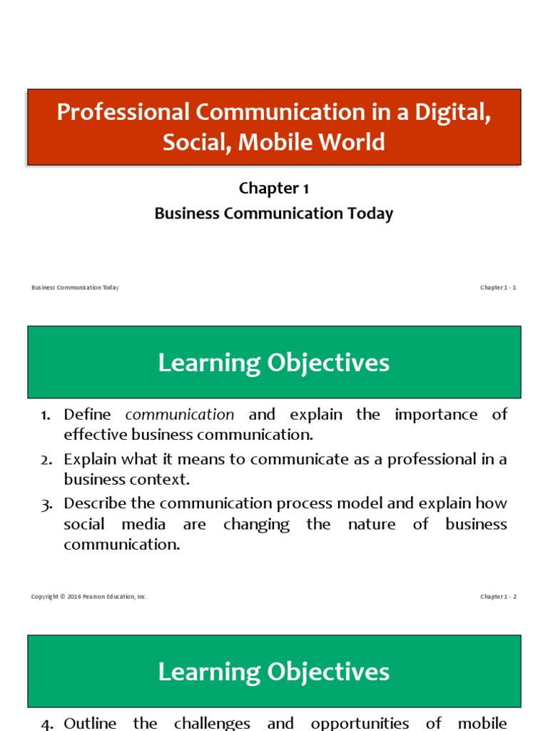 Chapter 1 - Professional Communication in A Digital, Social, Mobile ...