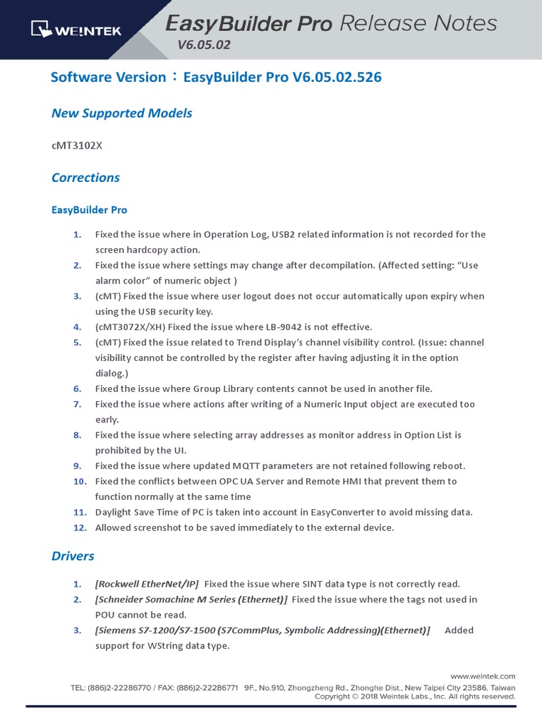 EasyBuilder Pro V6.05.02 Updates | PDF | Usb | Usb Flash Drive