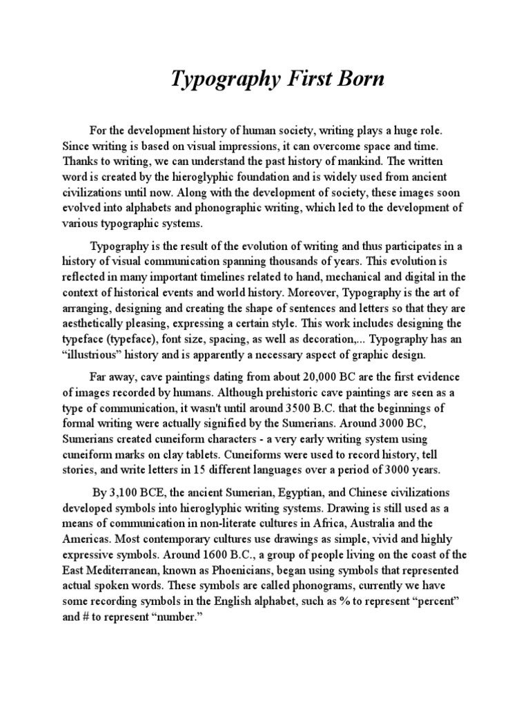 Typography First Born | PDF | Typography | Serif