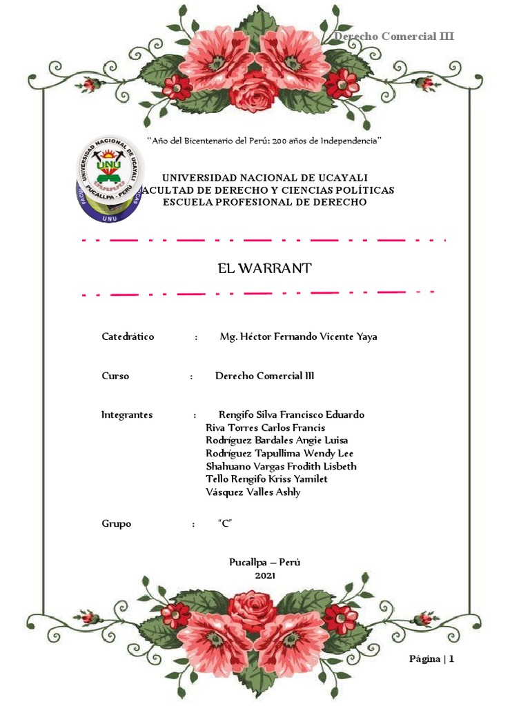 El Warrant | PDF | Warrant (Finanzas) | Pagos