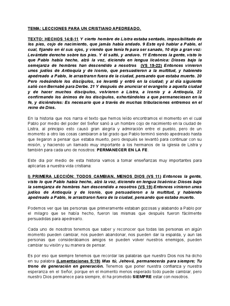 Lecciones para Un Cristiano Apedreado | PDF | Bernabé | Pablo el apóstol