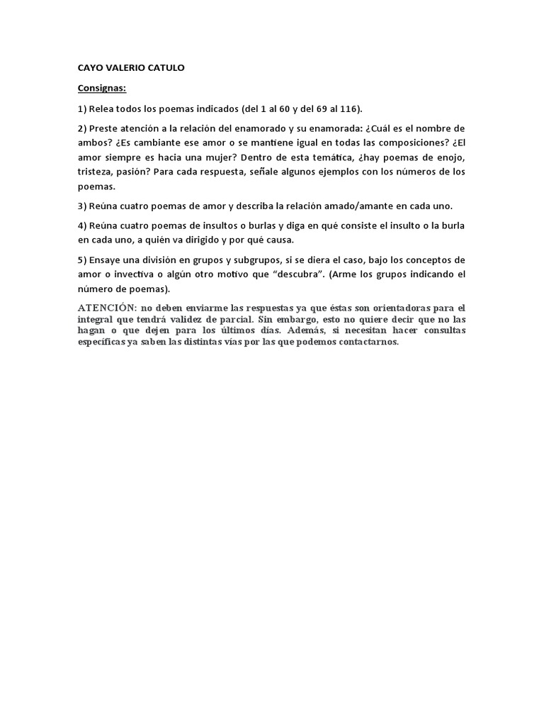 Cayo Valerio Catulo | PDF | Artes del Lenguaje y Comunicación | Poesía