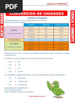 Ficha Tabla de Conversion de Unidades para Sexto de Primaria | PDF | Tonelada | Kilogramo