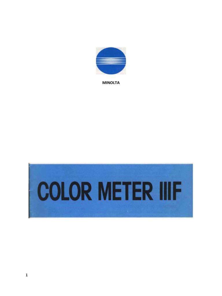 MINOLTA COLOR METER IIIF Español | PDF | Flash (fotografía) | Obturador ...