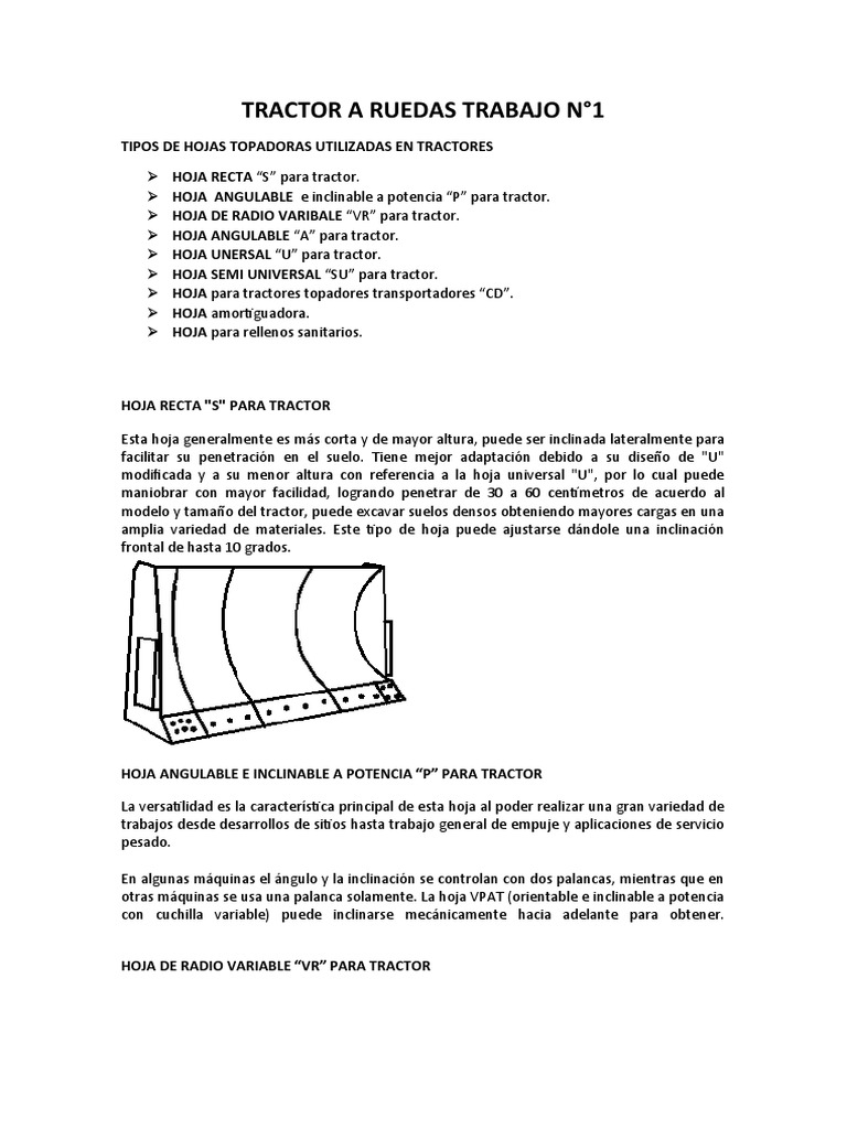 Tractor A Ruedas Trabajo N | PDF | Tractor | Hoja