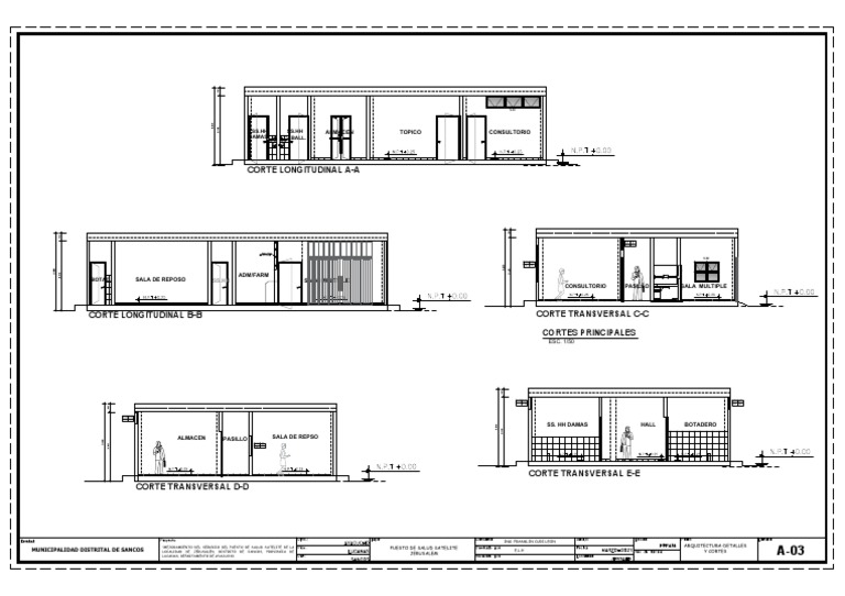 Corte Longitudinal A-A: Cortes Principales | PDF