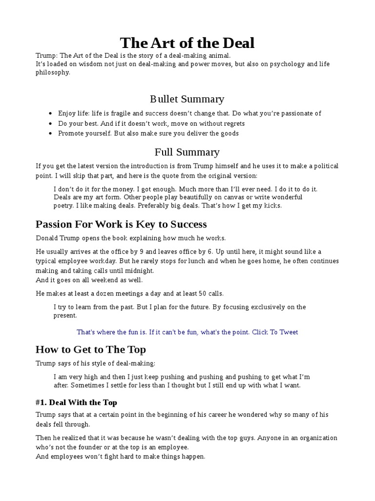 The Art of The Deal | PDF | Donald Trump | American Government