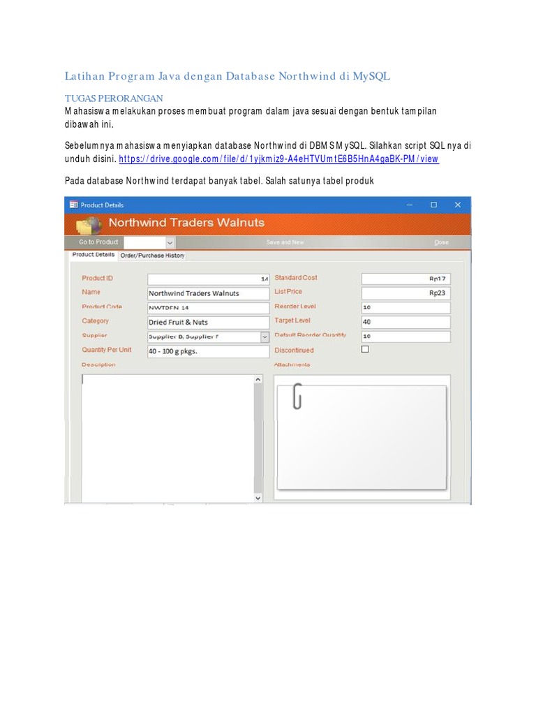 Latihan Program Java Dengan Database Northwind Di Mysql | PDF