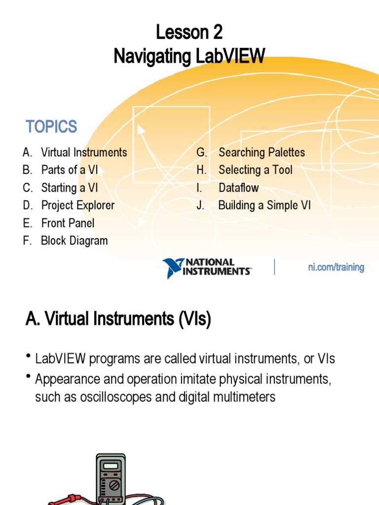 Lesson 2 - Navigating LabVIEW | PDF | Boolean Data Type | Software Engineering
