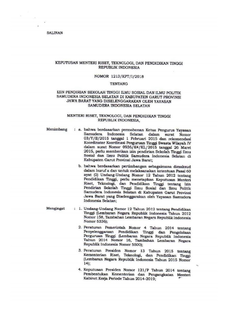 Renstra STISIP Samudera Indonesia 2019-2023 | PDF