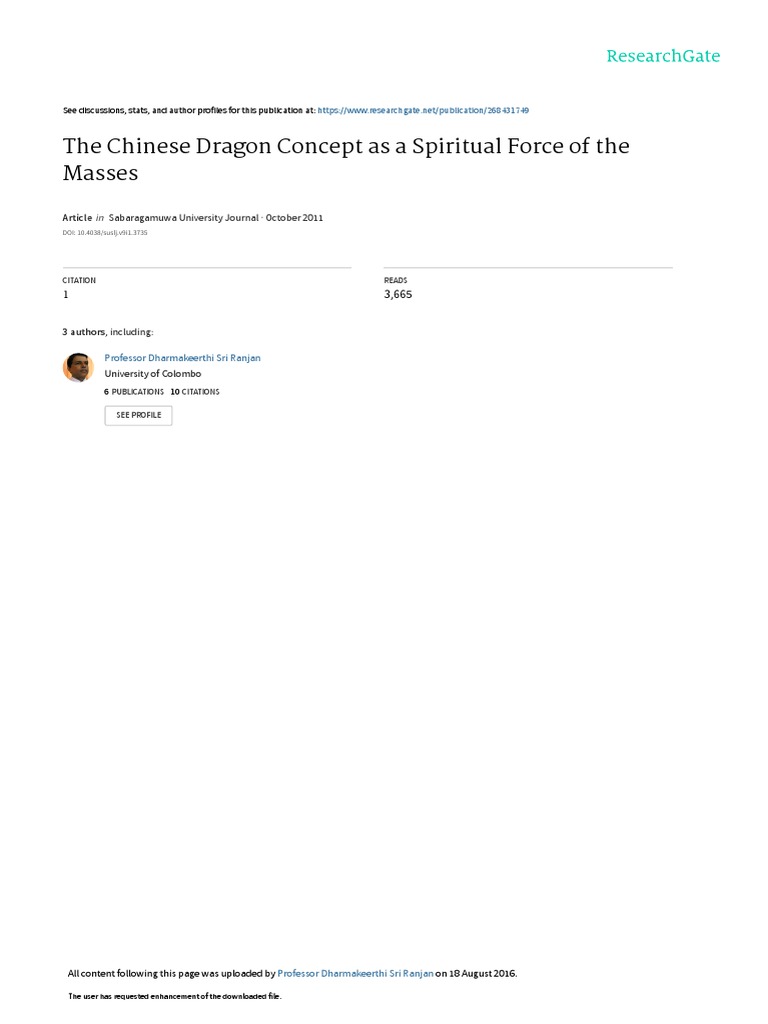 The Chinese Dragon Concept As A Spiritual Force of The Masses | PDF ...