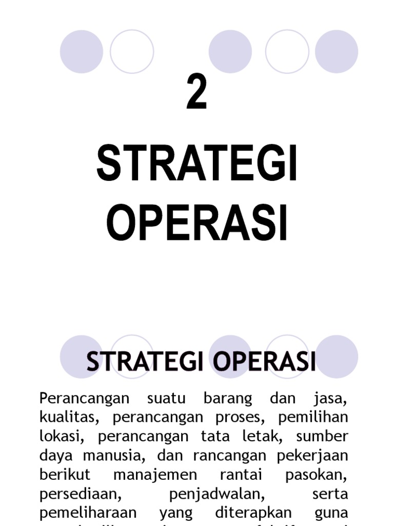 Strategi Operasi | PDF