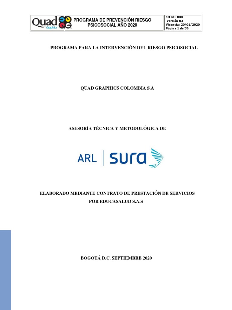 Programa de Gestión de RPS Quad Sept 2020 | PDF | Estrés (biología ...