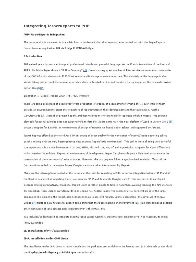 Integrating JasperReports To PHP | PDF | Php | Java (Programming Language)