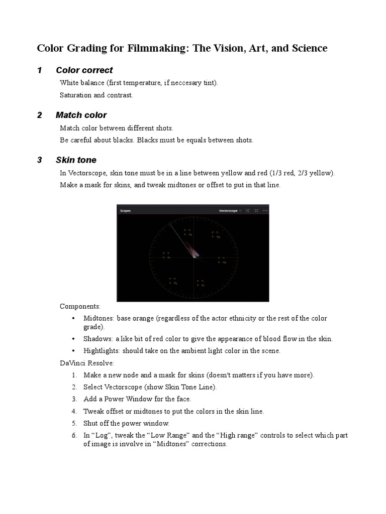 Color Grading For Filmmaking - The Vision, Art, and Science | PDF