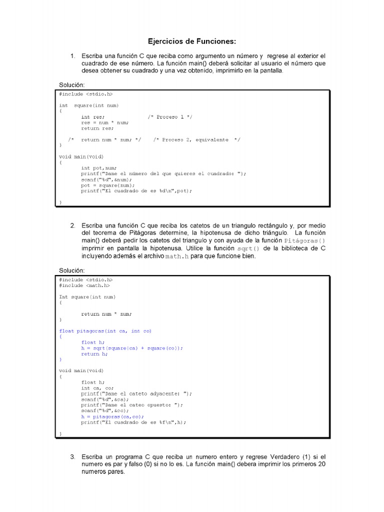 Ejercicios Resueltos Funciones | PDF
