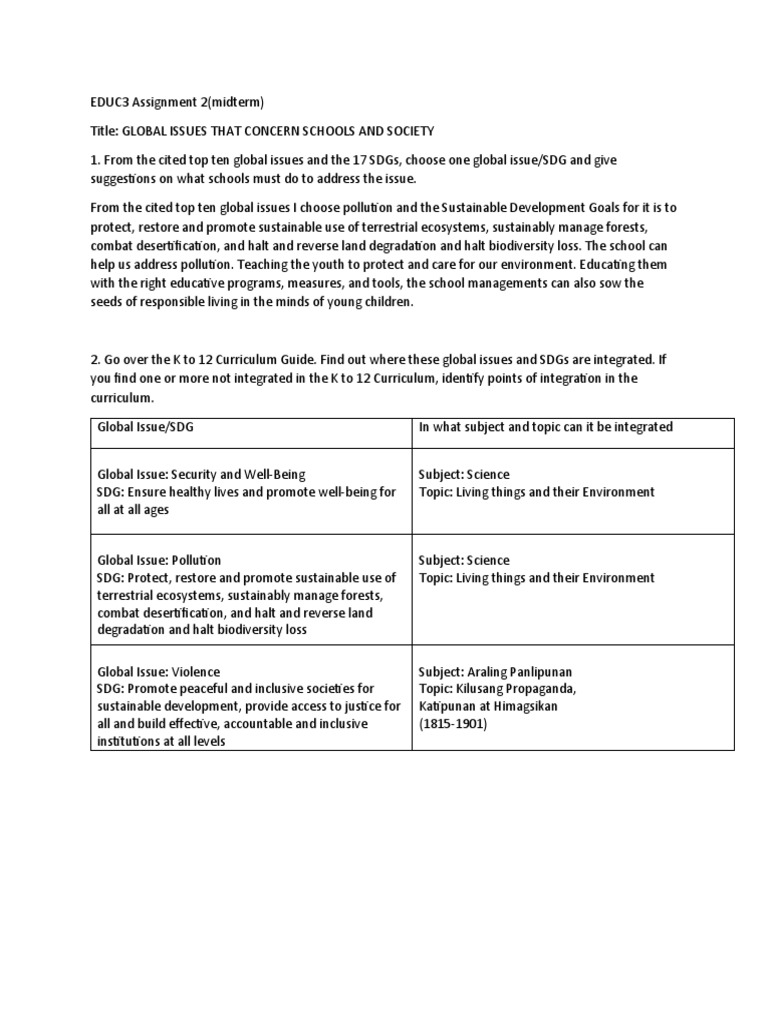 EDUC3 Assignment 2 (Midterm) | PDF