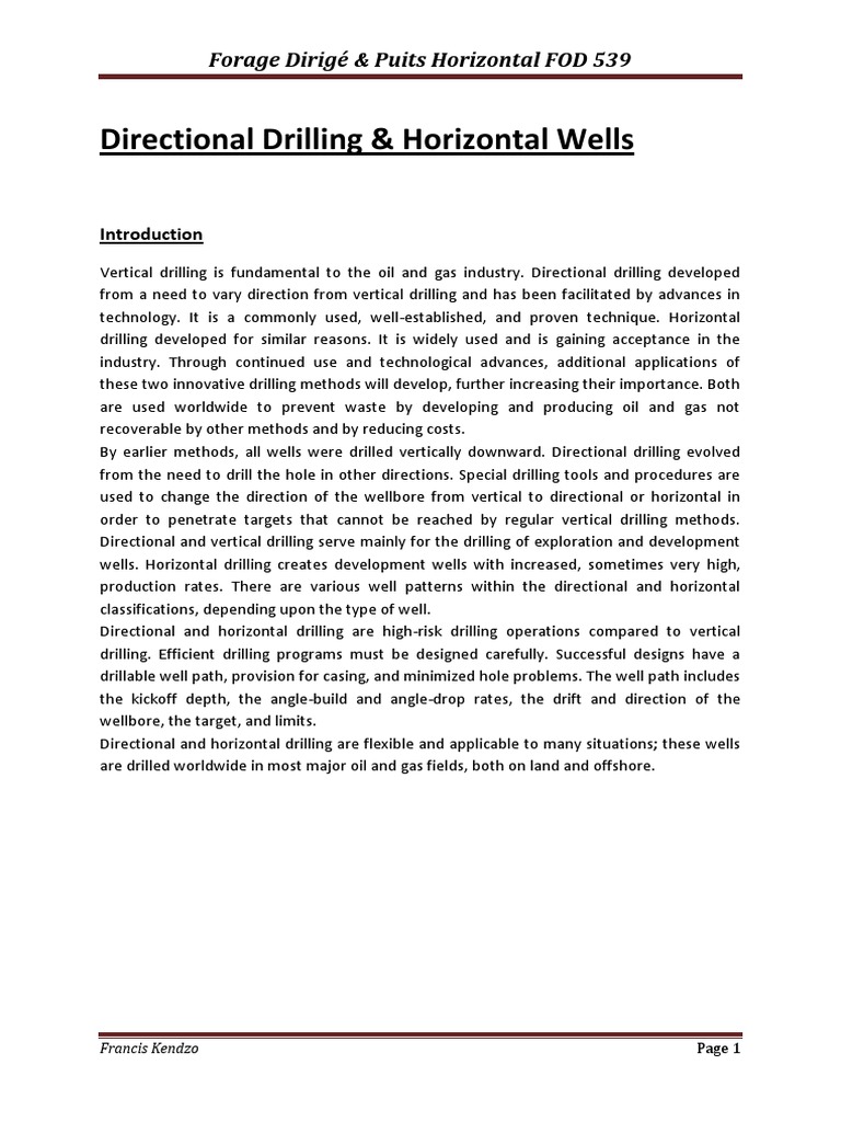 Fod956 Forage Dirige Et Puits Horizontal | PDF | Latitude ...