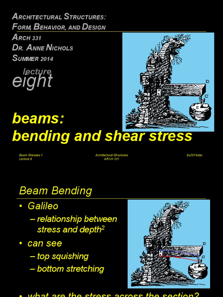 Eight: Beams: Bending and Shear Stress | PDF | Bending | Beam (Structure)