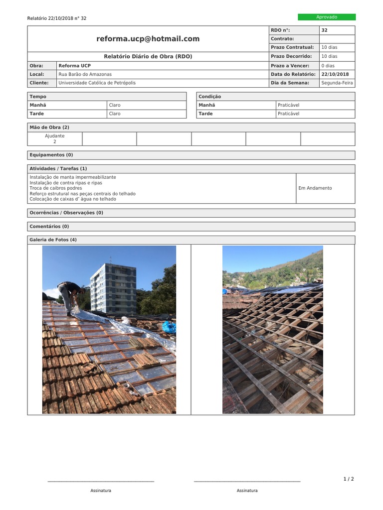 Modelo RELATORIO Diario de Obra | PDF Modelo RELATORIO Diario de Obra | PDF