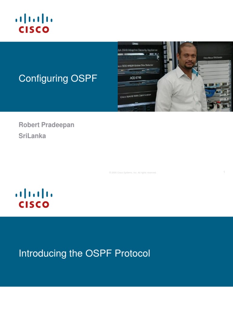 Configuring Ospf: Robert Pradeepan Srilanka | PDF | Router (Computing) | Routing