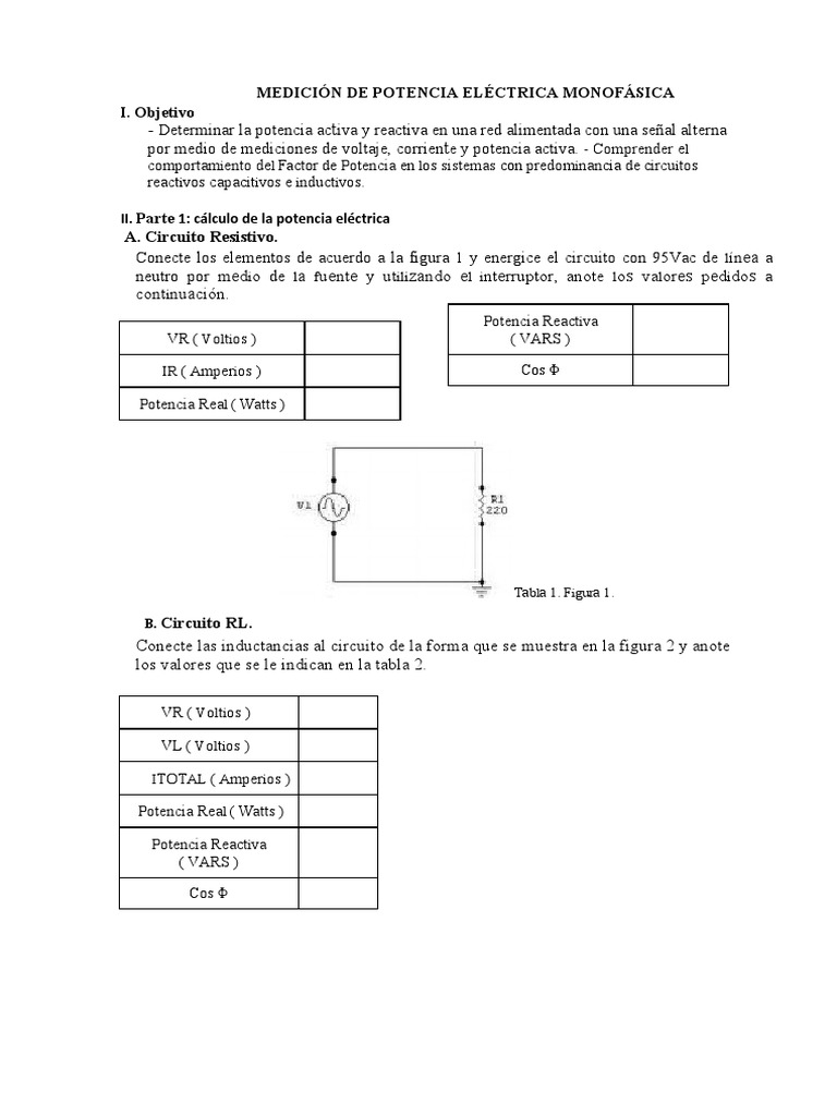Lab #5 MEDICIÓN DE POTENCIA ELÉCTRICA MONOFÁSICA | PDF | Voltio | Energia electrica