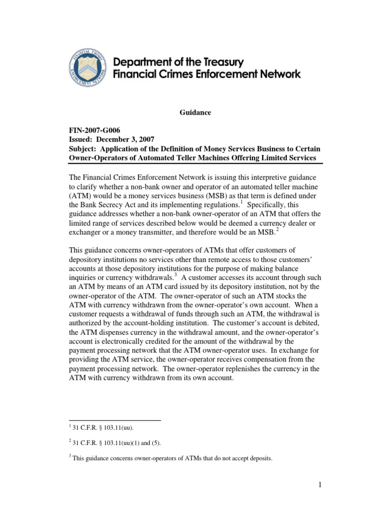 MSB ATM Guidance | PDF | Automated Teller Machine | Banks