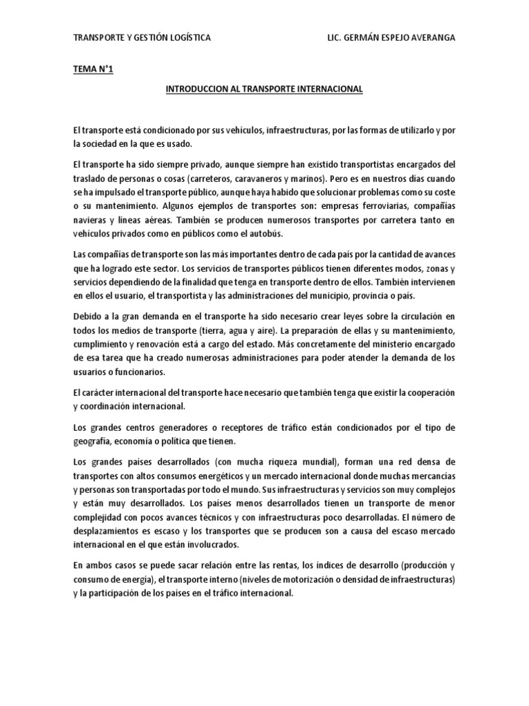 Tarera 1 | Descargar gratis PDF | Transporte de tierra | Transporte