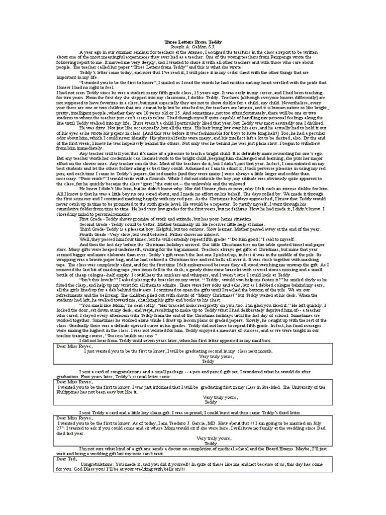 Three Letters From Teddy | PDF | Christmas