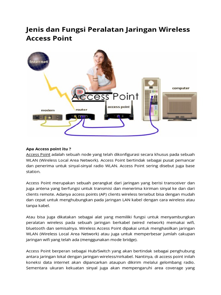 Jenis Dan Fungsi Peralatan Jaringan Wireless Access Point | PDF