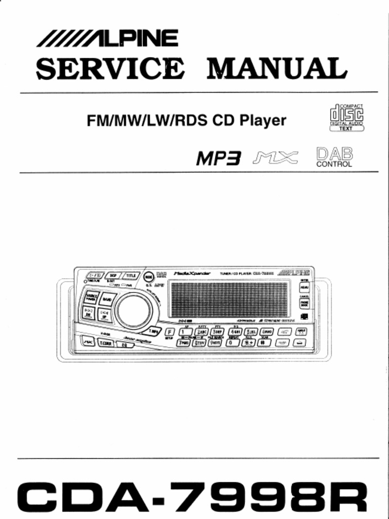 Alpine Cda-7998r SM | PDF