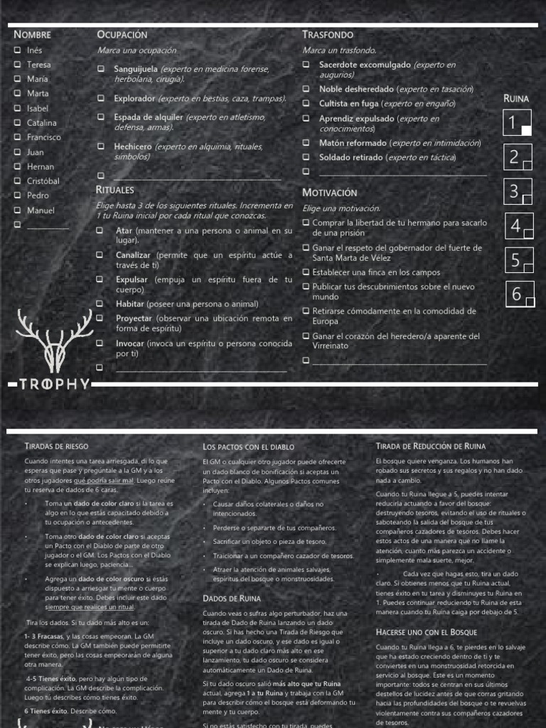 Trophy Dark Hoja de Personaje Rellenable | PDF | Diablo