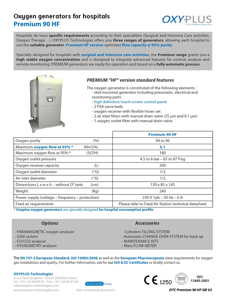Oxygen-Generators HF 90 | PDF | Oxygen | Valve