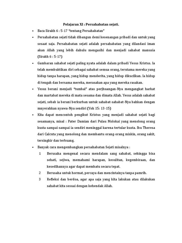 Persahabatan Sejati dalam Iman | PDF