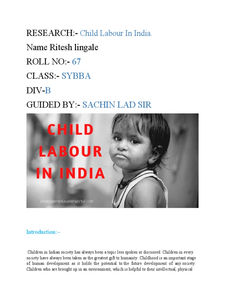 A Child Labour in India | PDF | Child Labour | Labour Economics