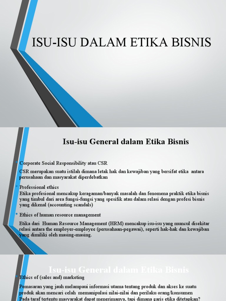 Isu Etika dalam Pemasaran dan Bisnis | PDF | Karier & Perkembangan