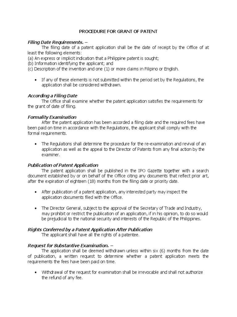 Procedure For Grant of Patent | PDF | Patent Application | Glossary Of Patent Law Terms