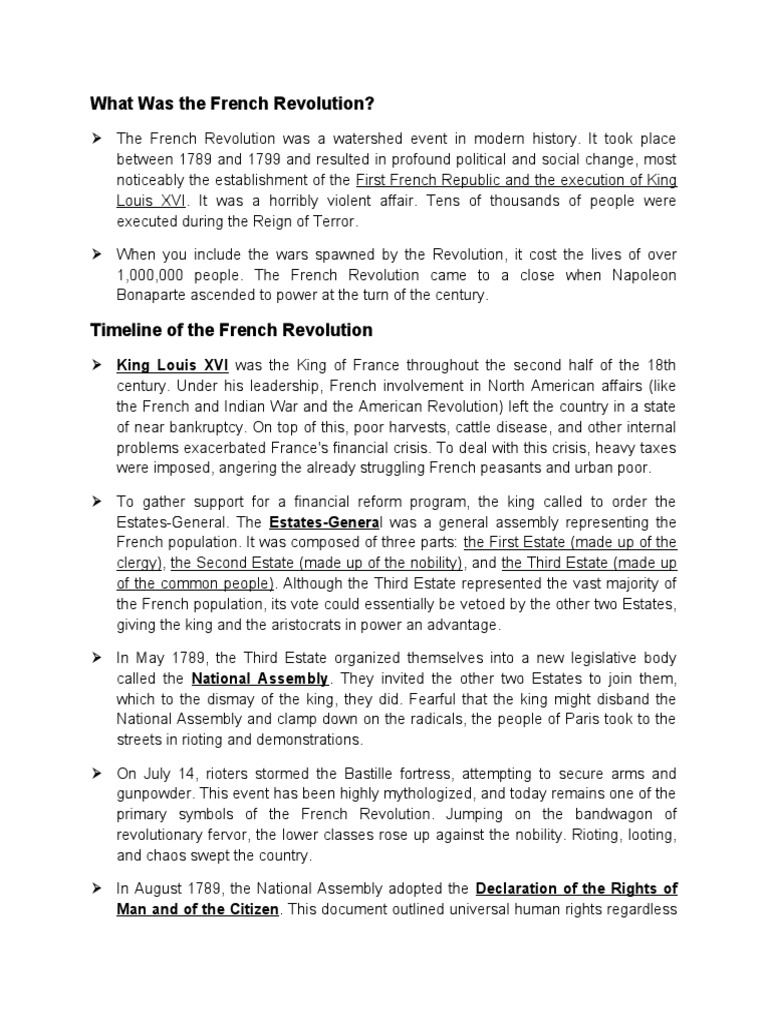 French Revolution Overview | PDF | French Revolution | France
