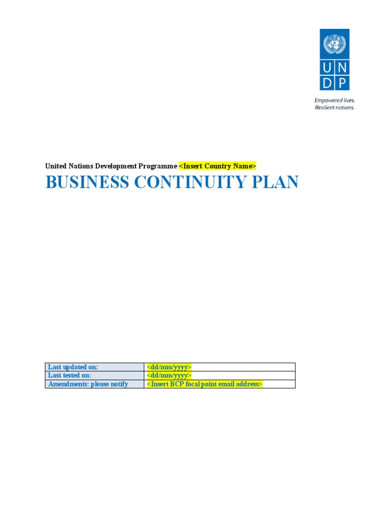 AC - Business Continuity Management - BCP COs Business Continuity Plan ...