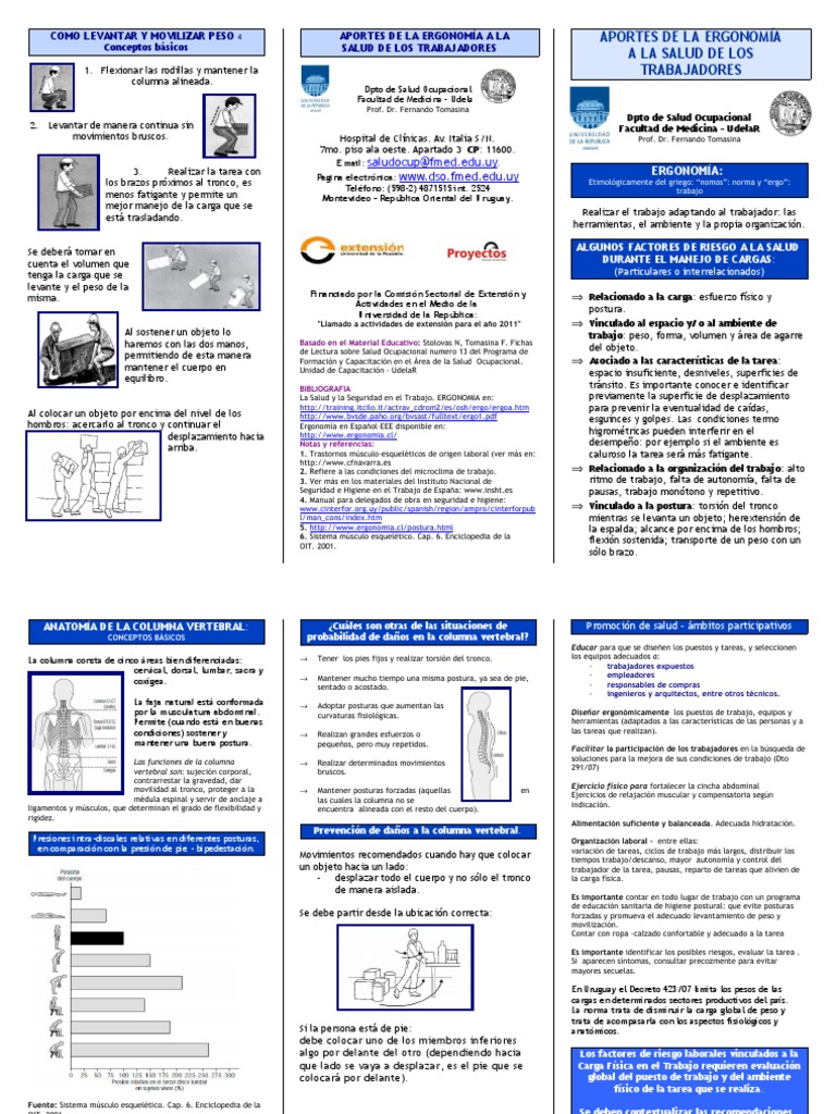 Triptico Ergonomia 2 | PDF | Factores humanos y ergonomía | Seguridad y salud ocupacional