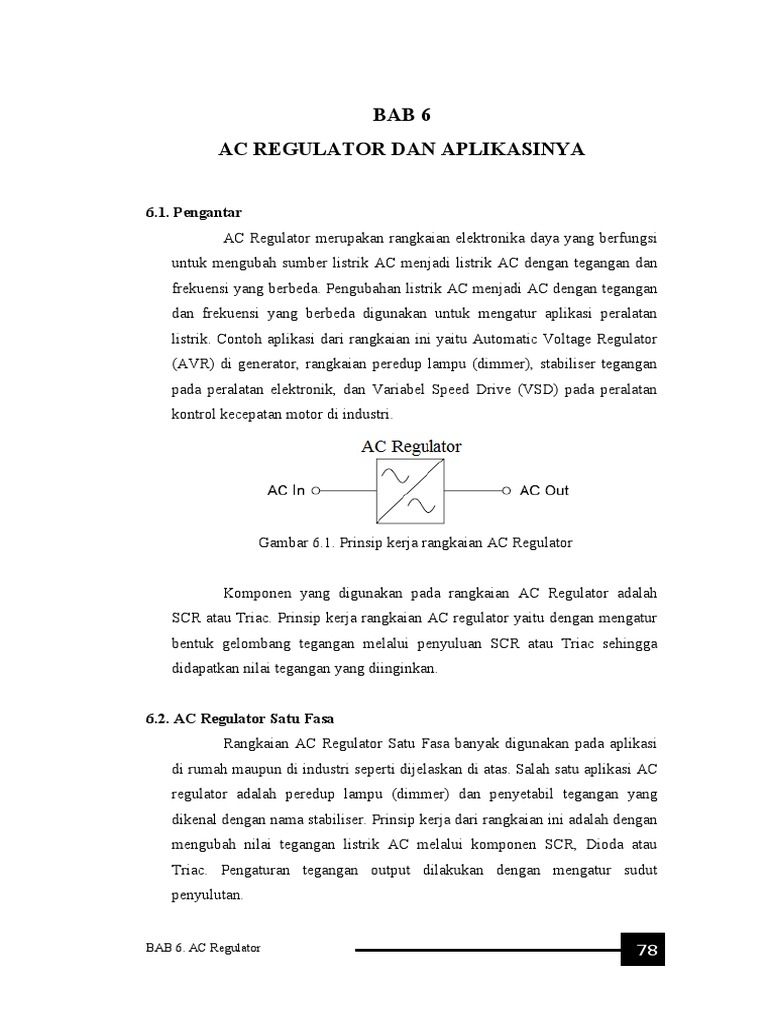 BAB 6 - Rangkaian AC Regulator | PDF | Sains & Matematika