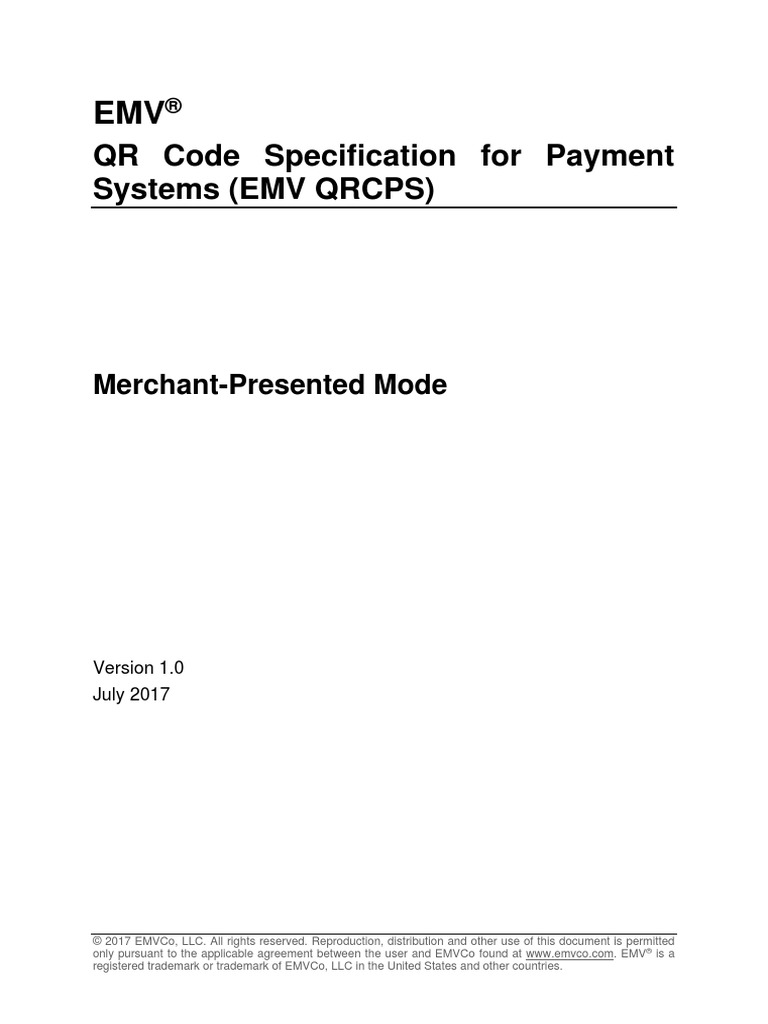 Unified Standard For Quick Response Code - QR | PDF | Emv | Qr Code