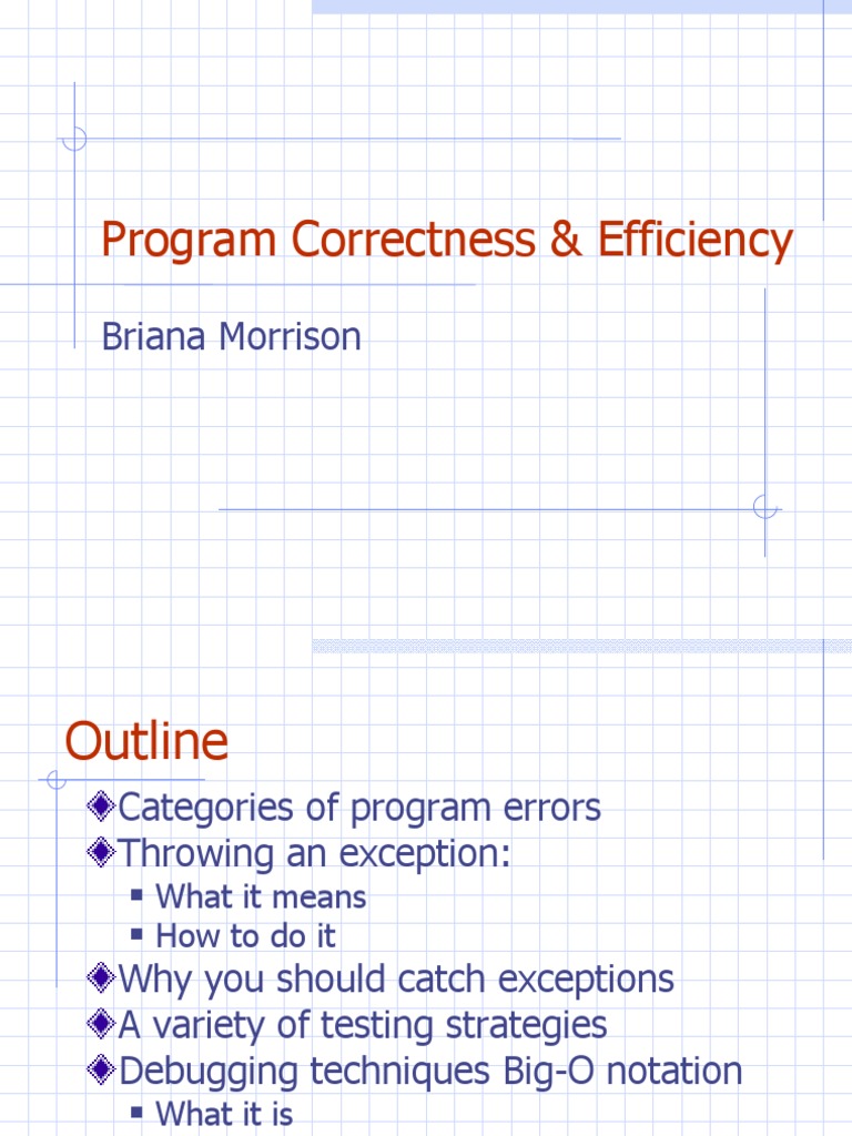 Program Correctness & Efficiency | PDF | Pointer (Computer Programming) | Time Complexity