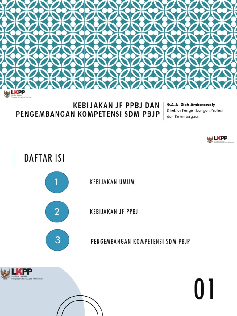 01 - Kebijakan JF PPBJ Dan Pengembangan Kompetensi SDM PBJP Ver 1 | PDF