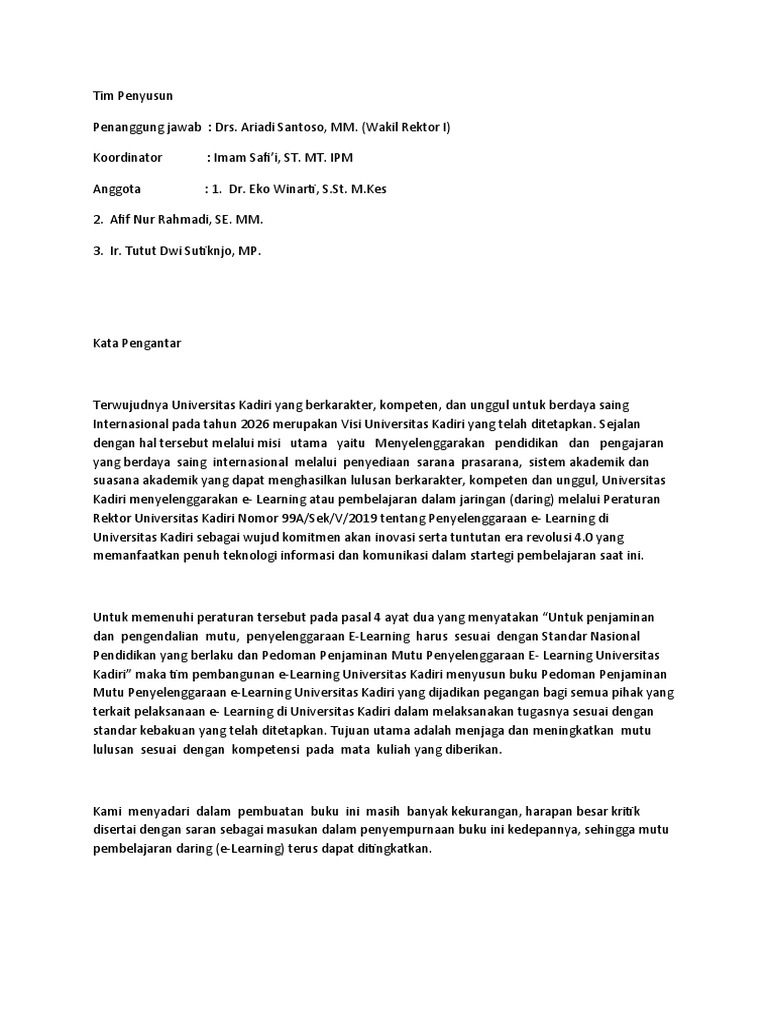 Draft Standar E-Learning | PDF