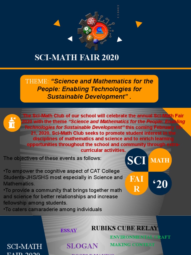Sci-Math Fair 2020: "Science and Mathematics For The People: Enabling ...