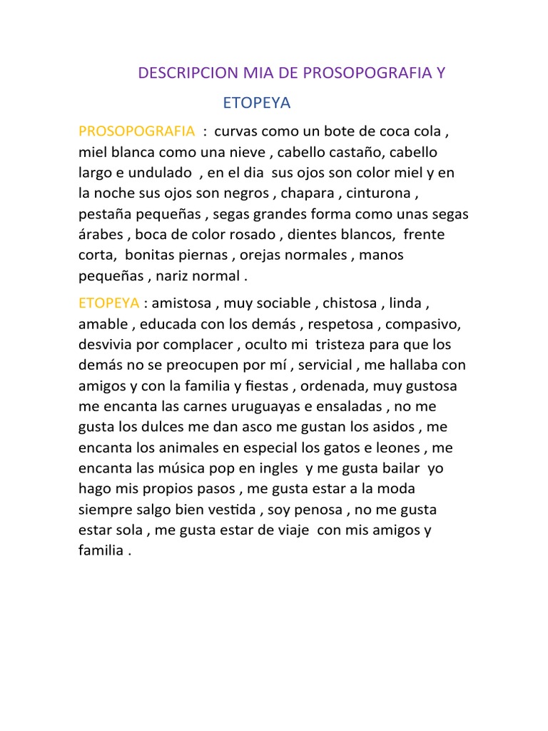 Descripcion Mia de Prosopografia y | PDF