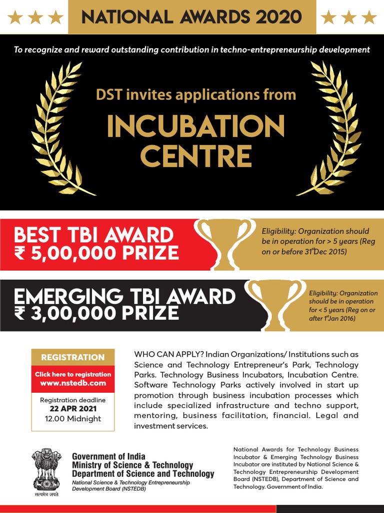 DST Awards 2020 | PDF | Business Incubator | Science And Technology