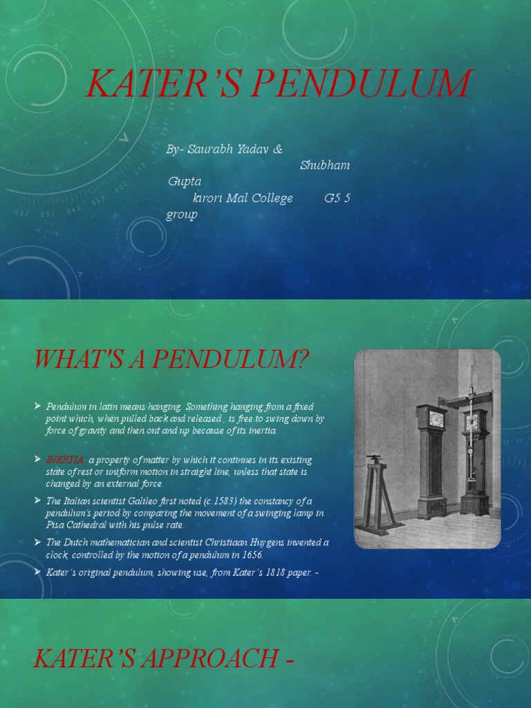 Understanding Kater's Pendulum Mechanics | PDF | Pendulum | Spacetime